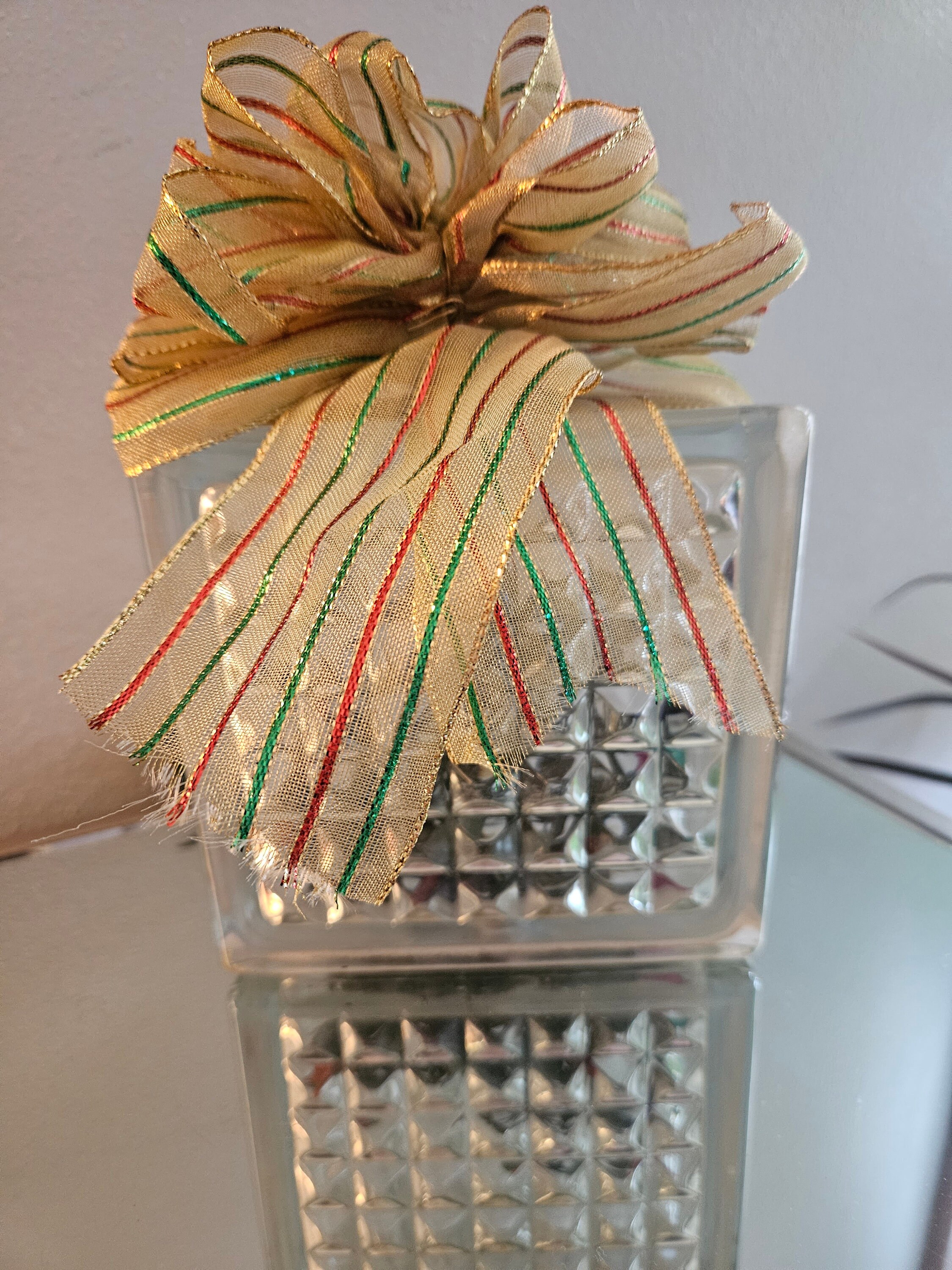 Glass Block Cube With Lights / Christmas / Holiday Decor / - Etsy