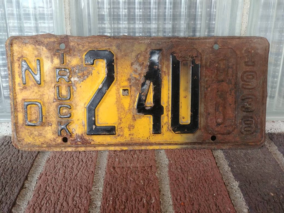Vintage North Dakota License Plate * 1938 * TRUCK - Etsy