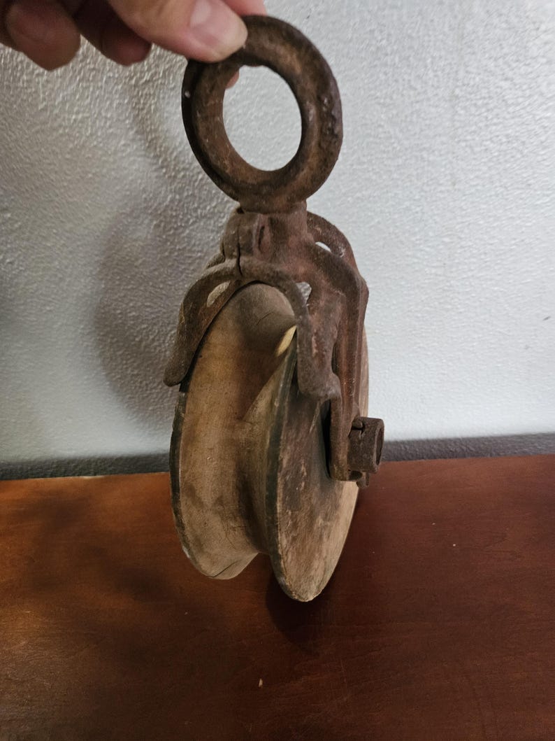 Antique Barn Pulley Cast Iron & Wood - Etsy