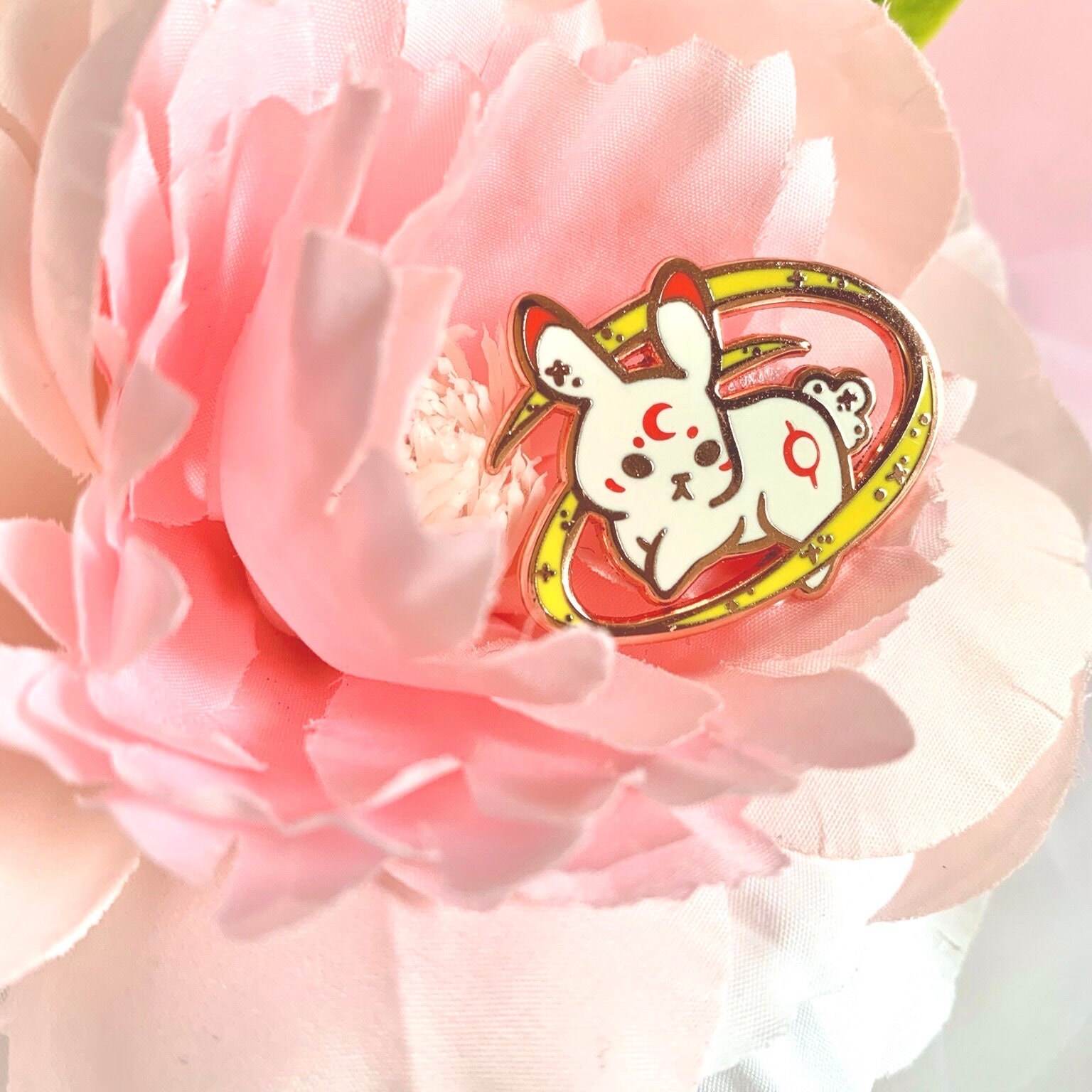 Rabbit Usagi/fox Kitsune/pig Zodiac Spirits Enamel Pin - Etsy