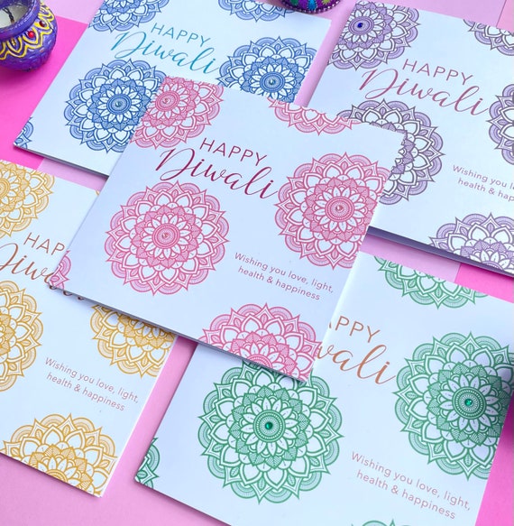 Diwali Cards Set of 5 or Individual Gift Diwali Gifting - Etsy UK