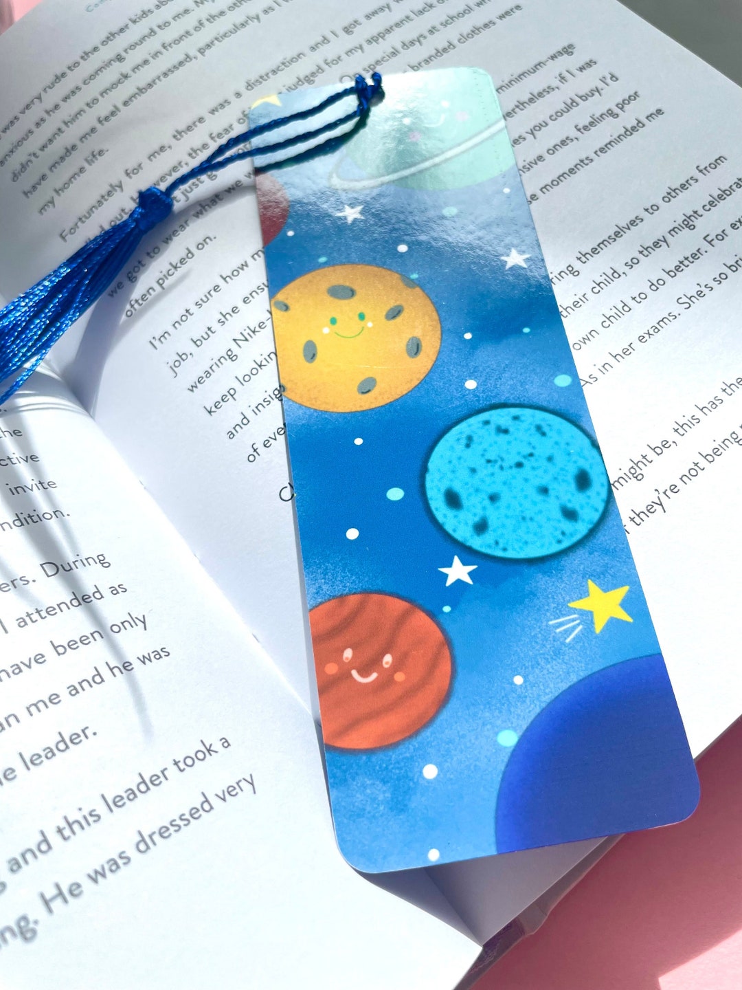 Space Themed Bookmark With Tassel - Reading - Bookworm - Stocking ...