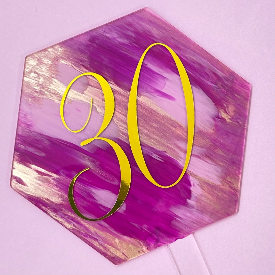 30th Birthday Cake Topper Acrylic Cake Topper Milestone Birthday Cake ...