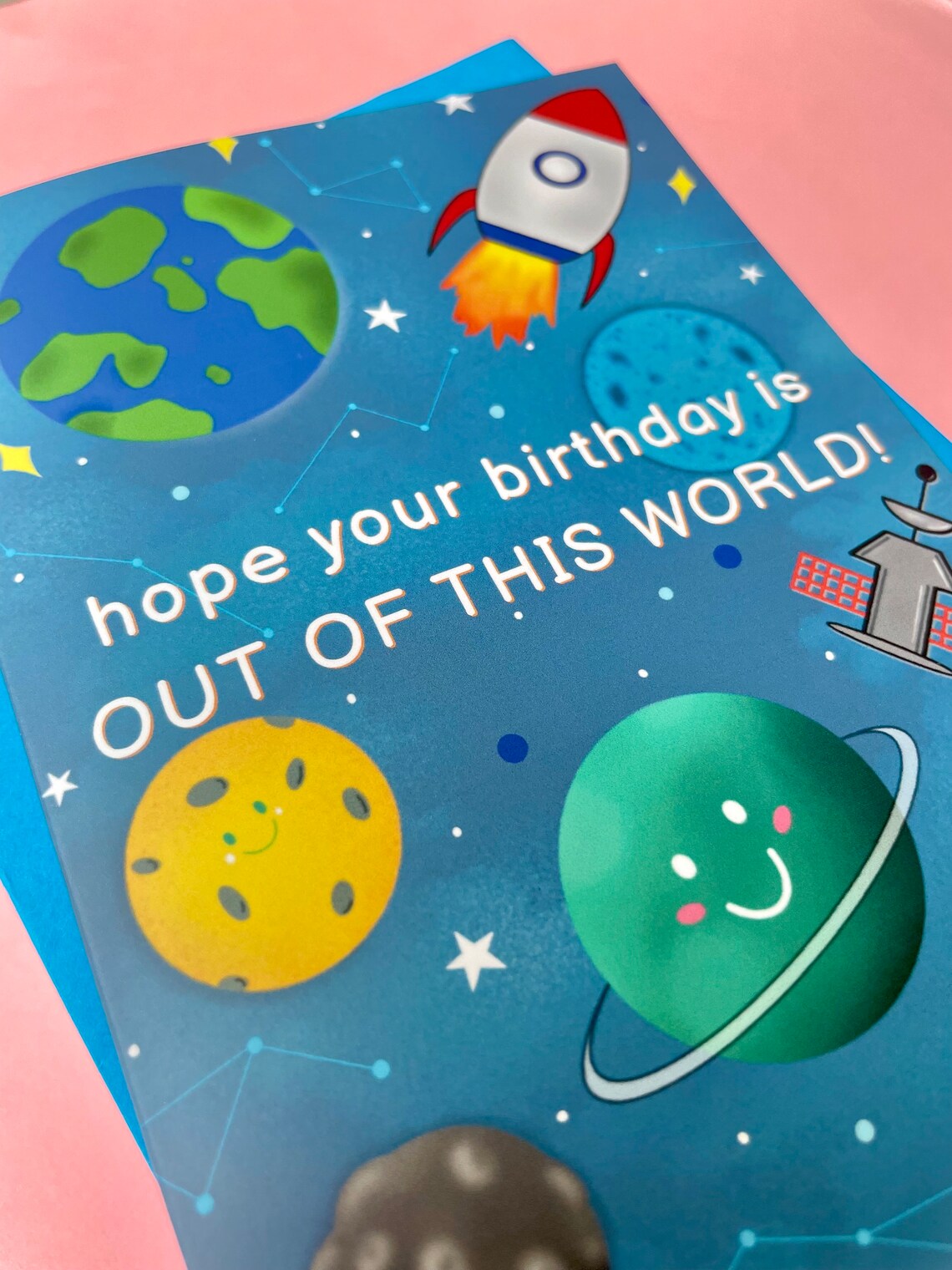 Out of This World Space Themed Birthday Card - Greeting Card ...