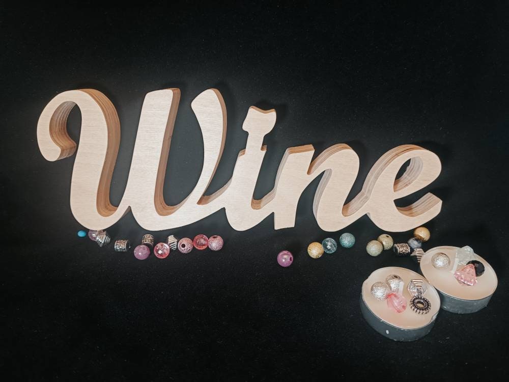 Wine Wooden Gift Sign, Wine Wooden Personalised Sign, Wall Sign WINE ...