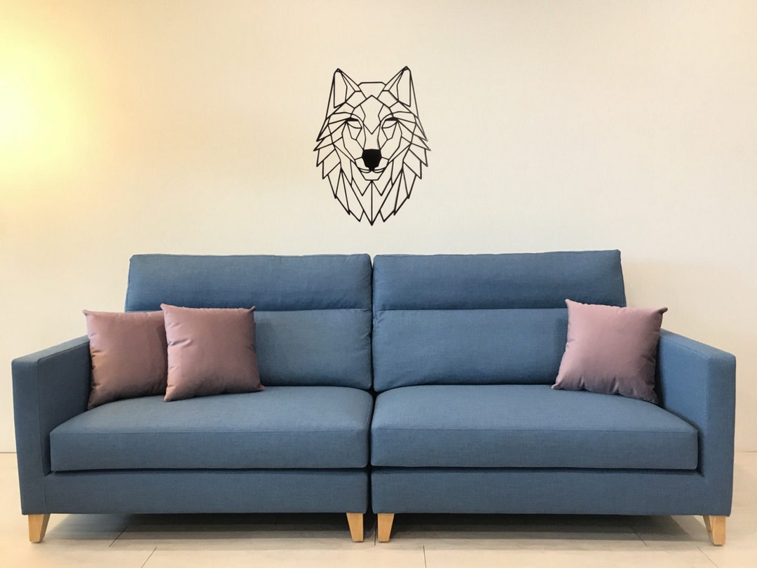 Wall Art, Wooden Wolf, Home Decor, Animal Figure, Geometric Wolf, 3D ...