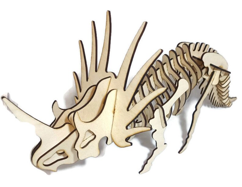 Dino Styracosaurus Dinosaur Skeleton Wooden Puzzle Playroom - Etsy
