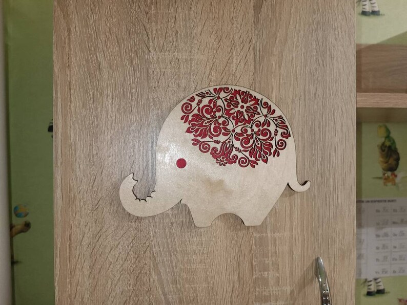 Wall Art, Home Decor, Elephant Figure, Wooden Sign, 3D Animal Figure ...