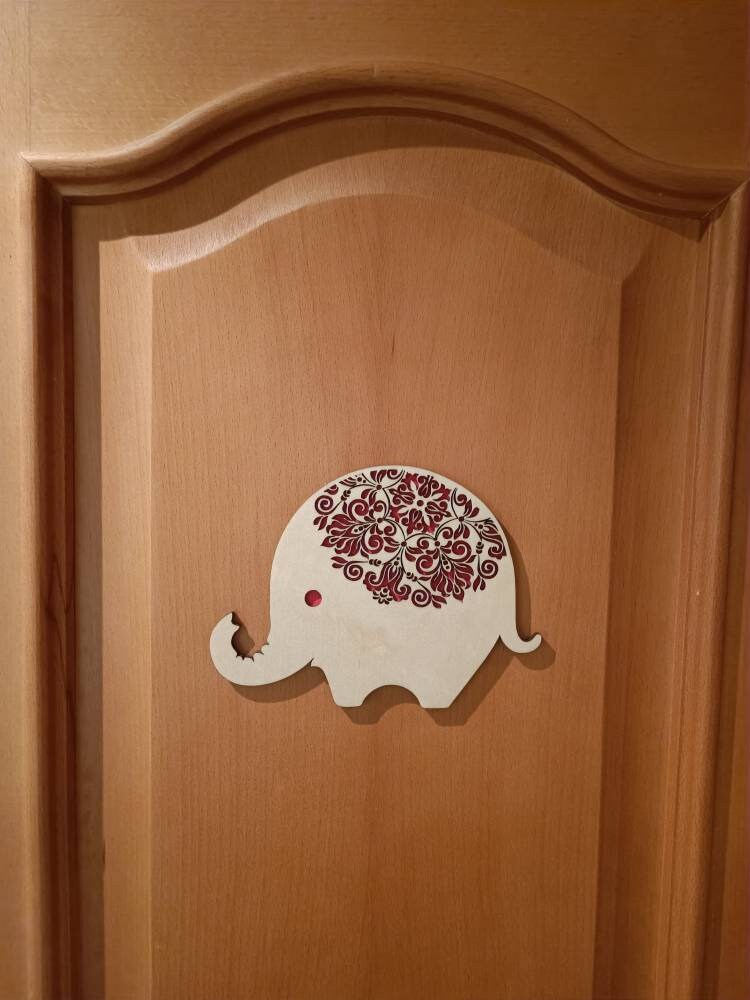 Wall Art, Home Decor, Elephant Figure, Wooden Sign, 3D Animal Figure ...