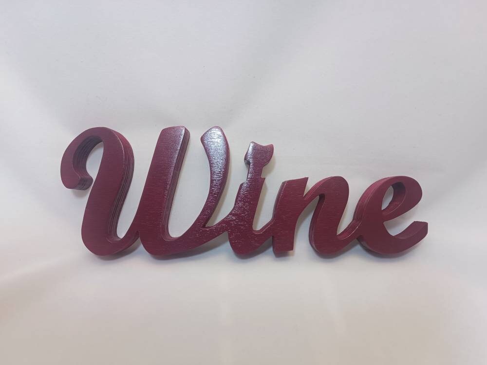 Wine Wooden Gift Sign, Wine Wooden Personalised Sign, Wall Sign WINE ...