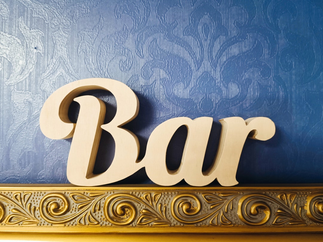 Wooden Letters, Wooden Bar Word, Custom Wood Sign, Wooden Bar Sign ...