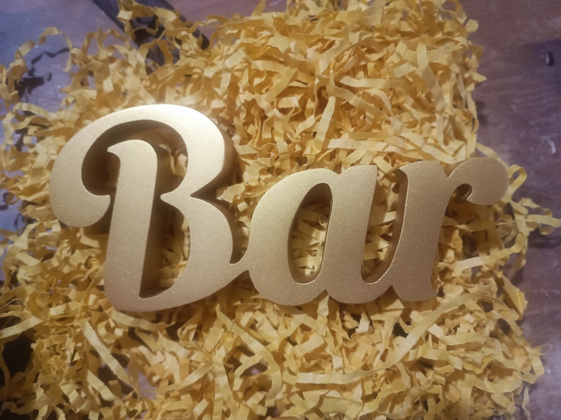 Wooden Letters, Wooden Bar Word, Custom Wood Sign, Wooden Bar Sign ...