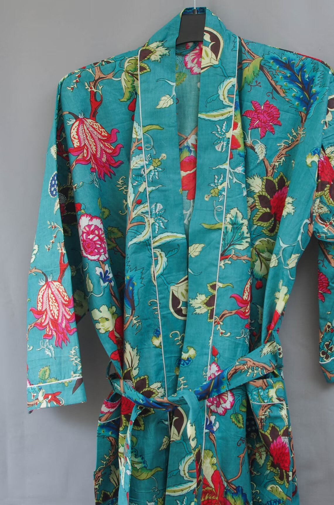 Night Wear Robes, Cotton Kimono Robes, Wrap Dress Long Bathrobe, Free ...