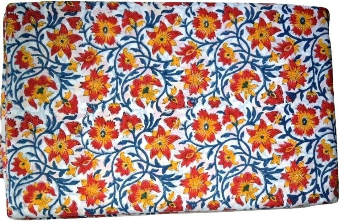 Indian Handmade Block Printed Garment Fabric Cloth Material - Etsy