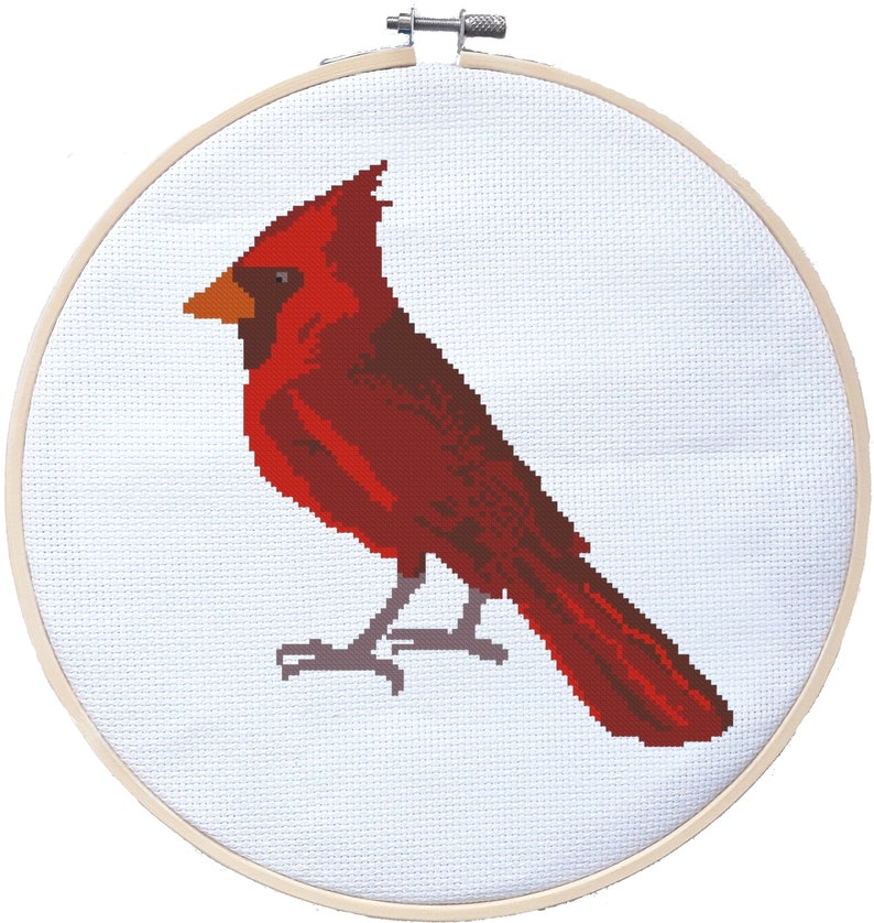 Cardinal Bird Cross Stitch Pattern Modern Cross Stitch | Etsy