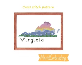 Virginia Cross Stitch | Etsy