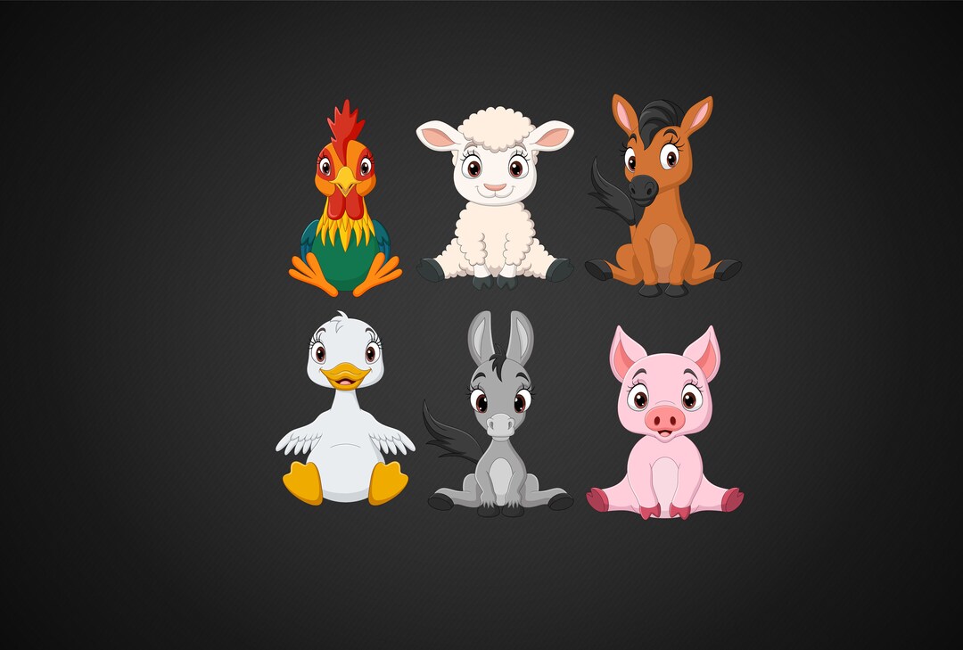 Cartoon Animals Svg Small Animals Svg Animals for Kids Svg - Etsy