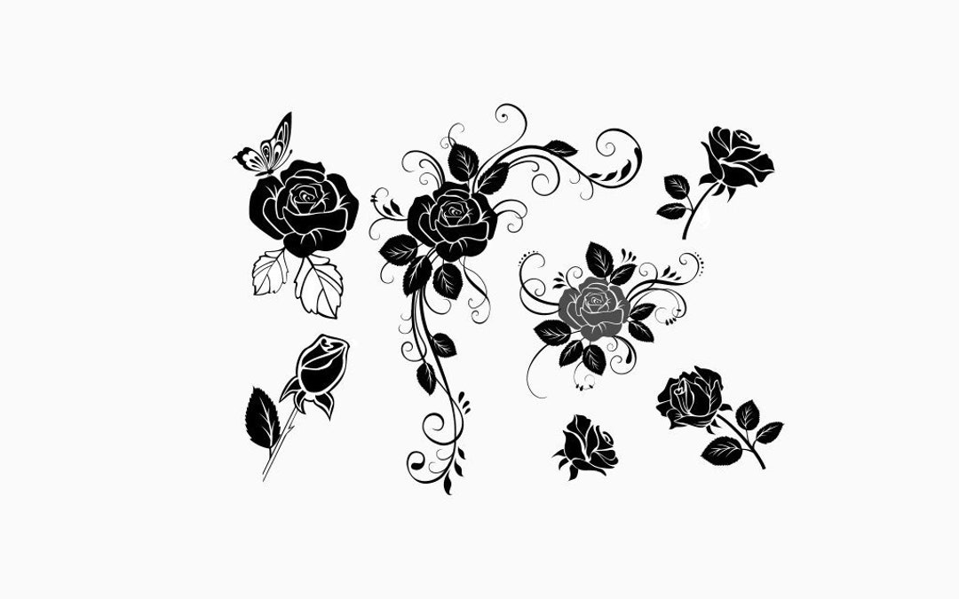 Rosas SVG Flor SVG SVG Cut Archivos Rose Bundle Svg - Etsy México