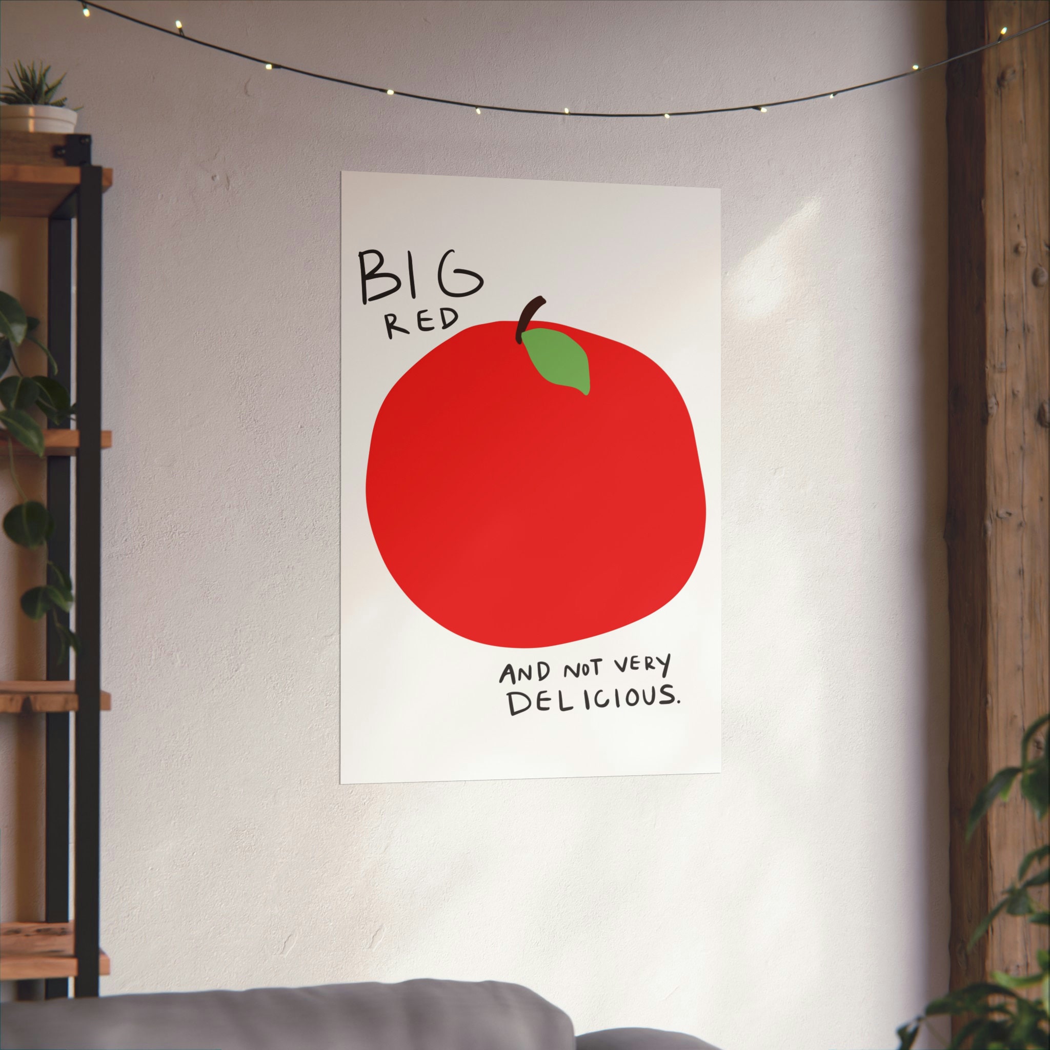 Big Red Print - Colorful Apple Poster for Kitchen Wall Decor, Fruit ...