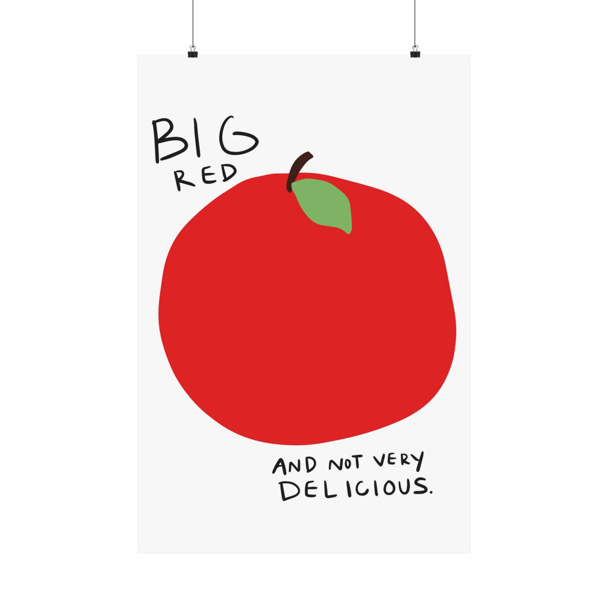 Big Red Print Colorful Apple Poster for Kitchen Wall Decor, Fruit ...