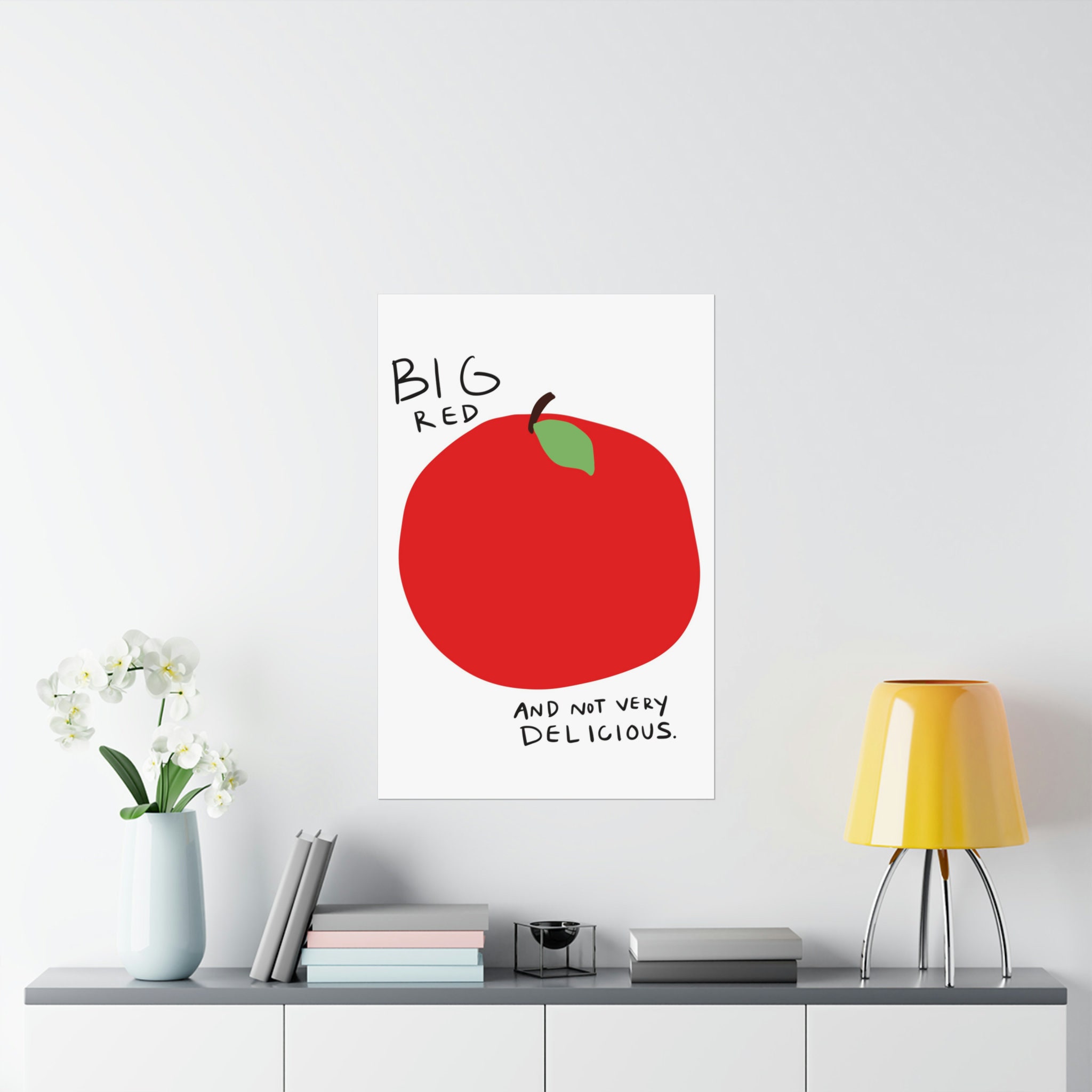 Big Red Print - Colorful Apple Poster for Kitchen Wall Decor, Fruit ...