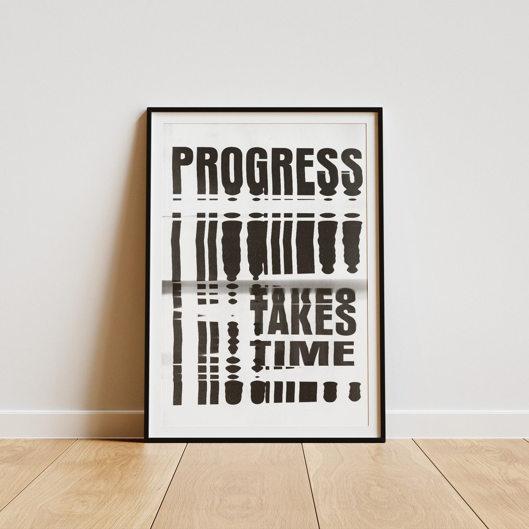 Progress Print - Typography Poster, Minimalist Decor & Inspirational ...