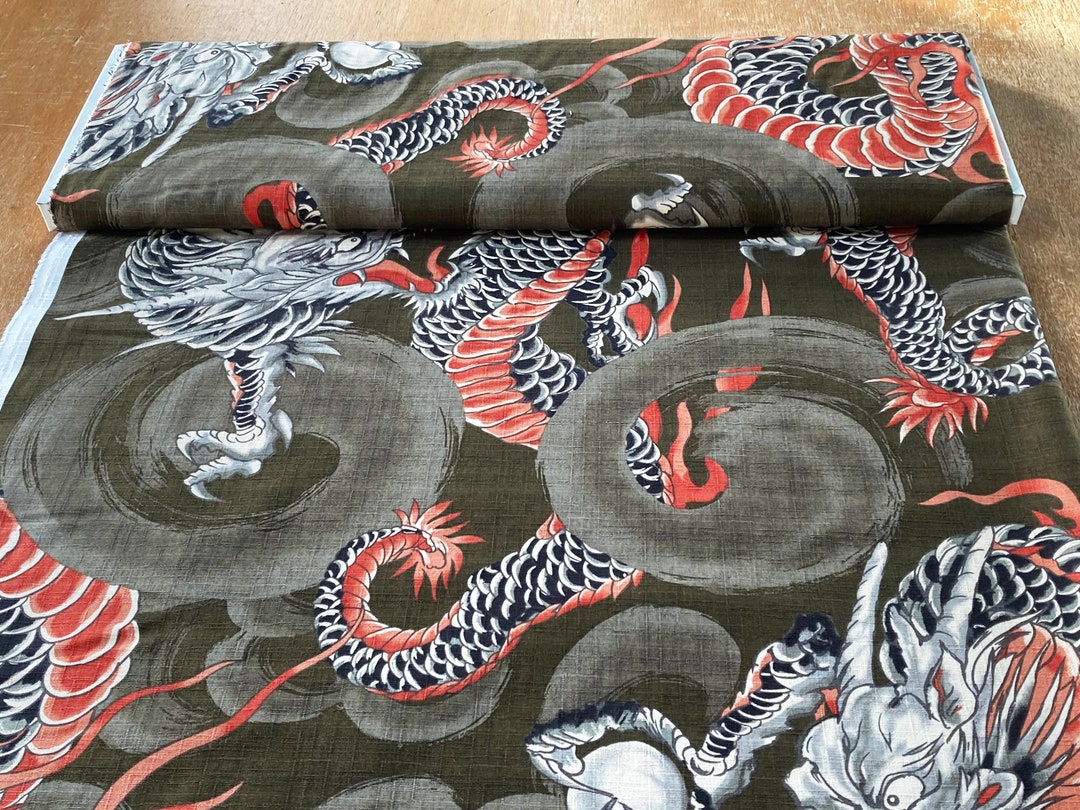 Hokkoh Fabrics 'miya' in Green With Textured Slub 100% Cotton - Etsy