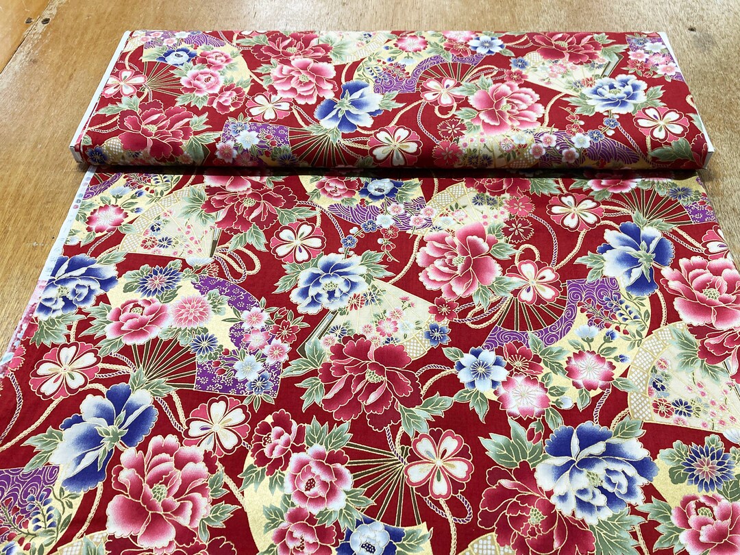 Cosmo Textiles 'funo' in Red. 100% Cotton Japanese Made Fabric - Etsy