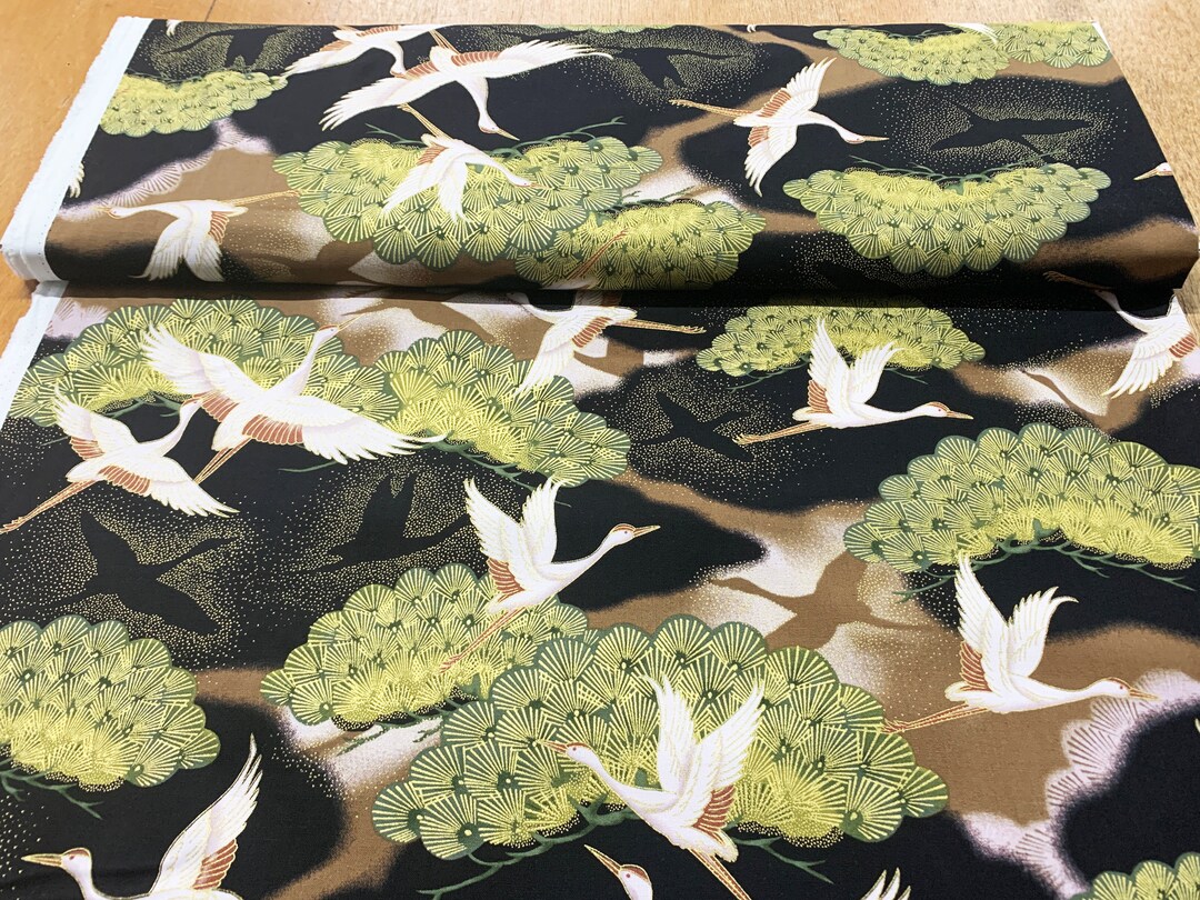 Cosmo Textile Company 'cranes in Flight' 100% Cotton Japanese Made ...