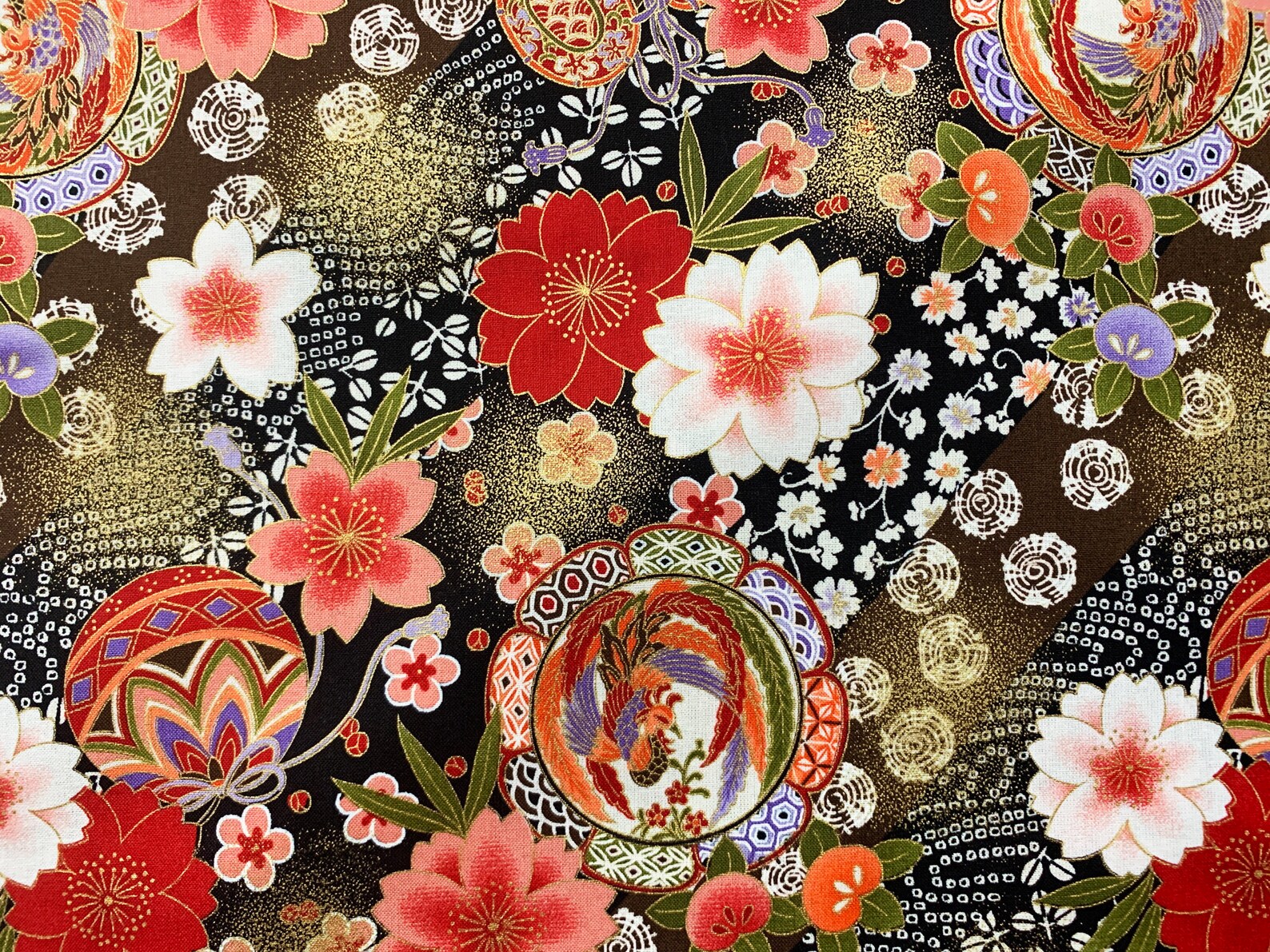 Lecien Fabrics Uraka in Black 100% Cotton - Etsy