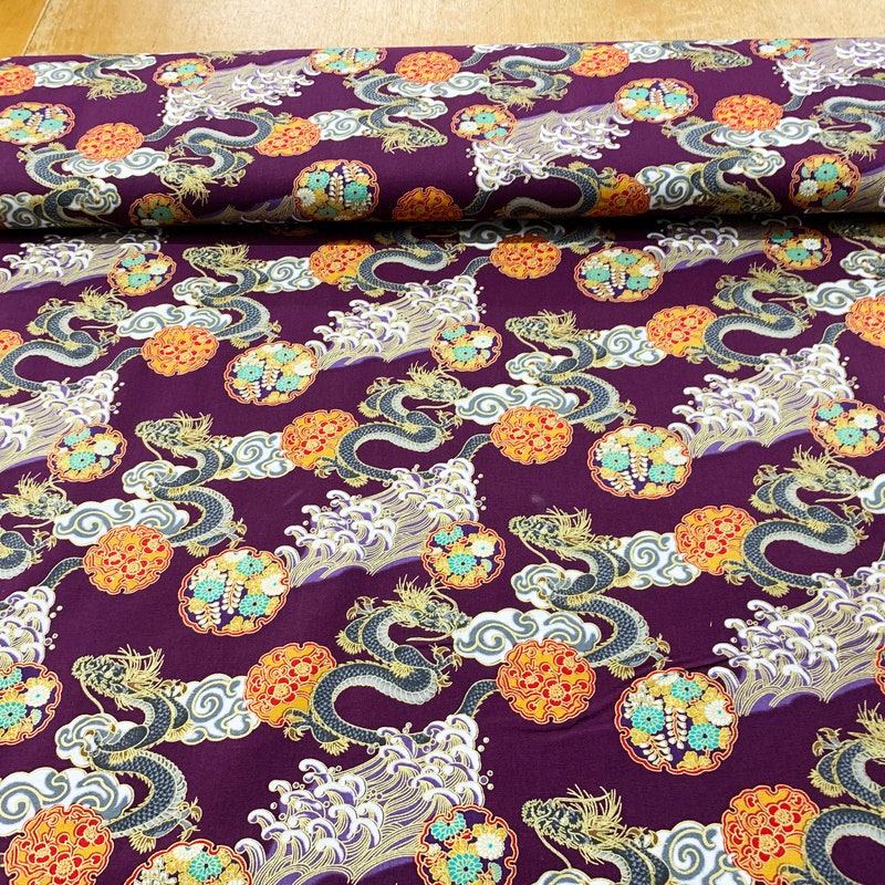 Purple Dragon Fabric - Etsy