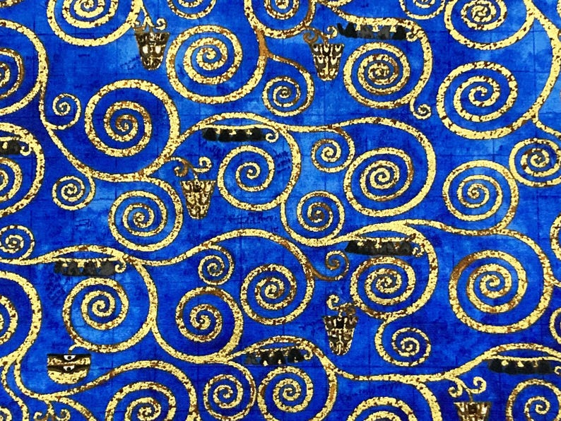 Robert Kaufman Gustav Klimt 21350 Blue 100% Cotton Sheeting - Etsy