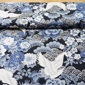 Cosmo Textile Company 'kio' in Blue and Silver 100% Cotton Japanese ...