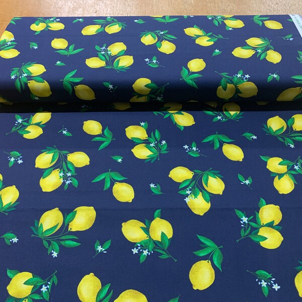 Lemon Print Fabric - Etsy