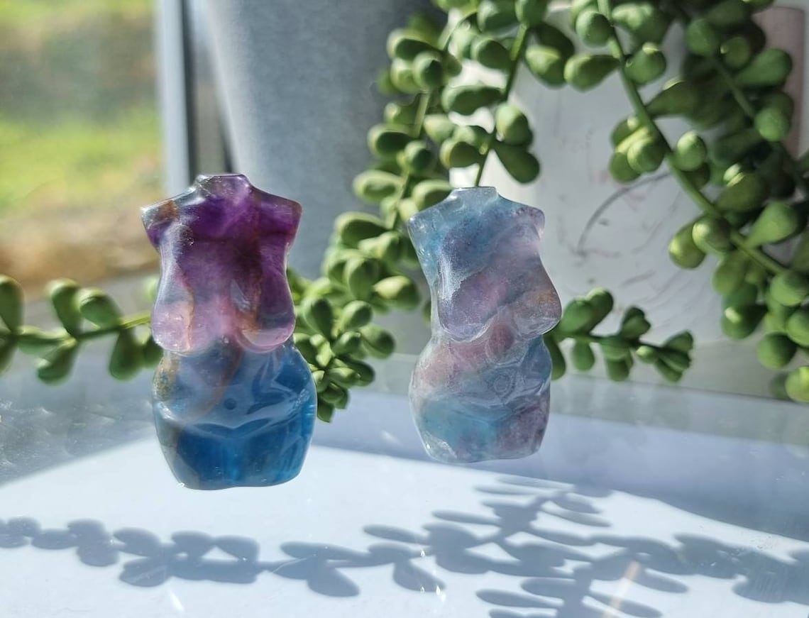 Fluorite Goddess Body Carving Crystal Female Body Crystal - Etsy
