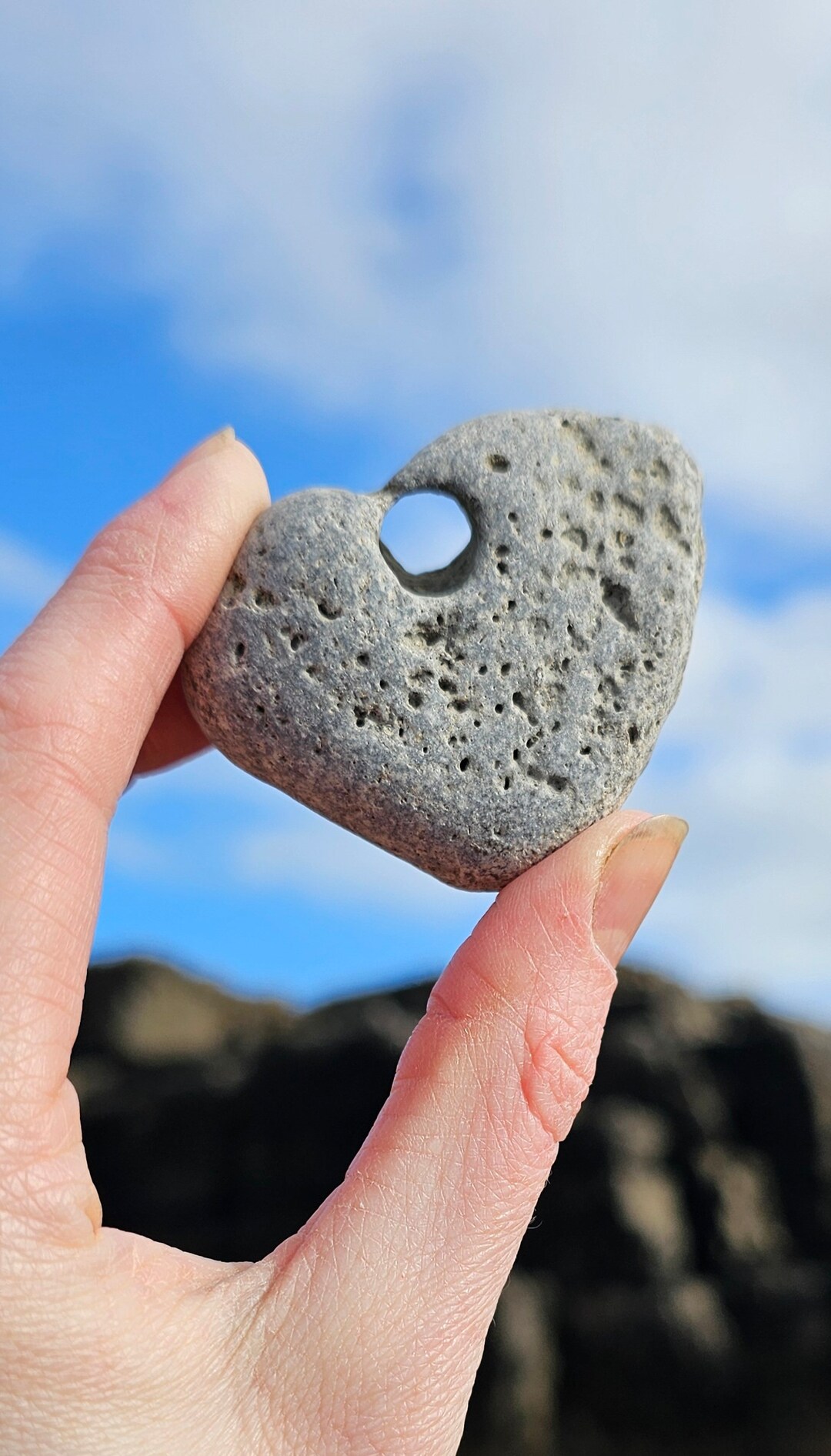 Hag Stone, Heart Shaped Witches Stone, Natural Welsh Fairy Stone ...