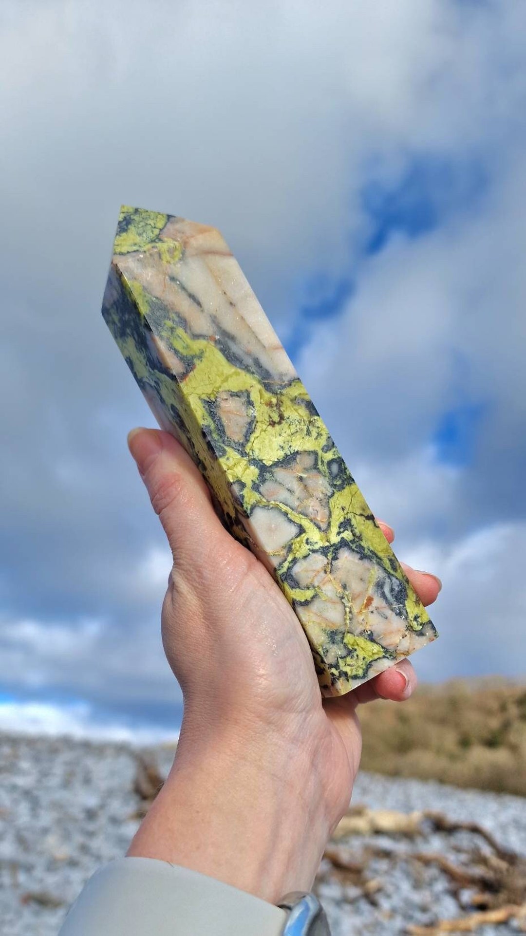 Yellow Turquoise Tower, Yellow Turquoise Crystal Point, Large Magic ...