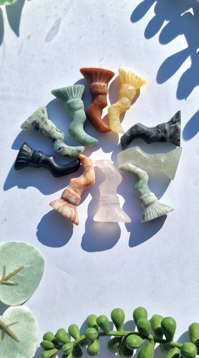 Mini Crystal Witches Broom Carving, Crystal Broom Carvings, Mini ...