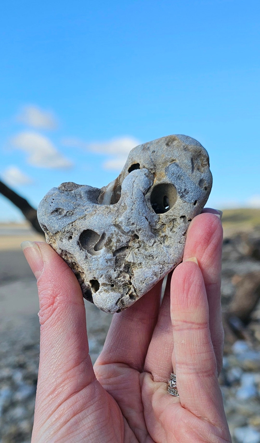 Hag Stone, Heart Shaped Witches Stone, Natural Welsh Fairy Stone ...