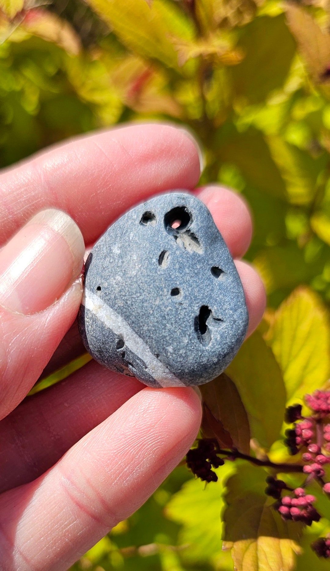 Rare Hag Stone and Wishing Stone, Small Witches Holey Stone, Natural ...