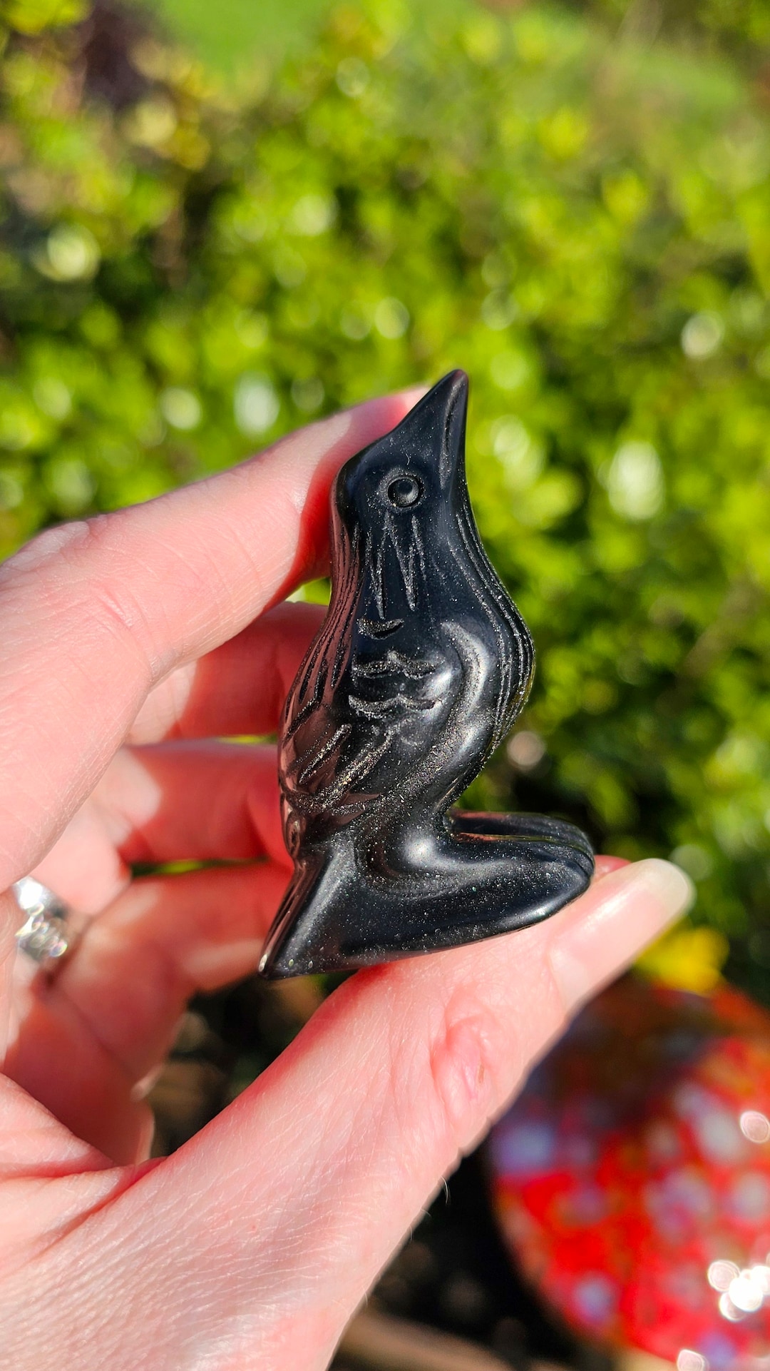 Obsidian Raven, Crow Crystal, Black Obsidian Bird, Witch Halloween ...