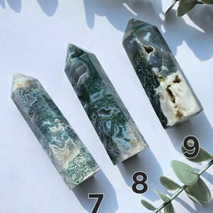 Moss Agate Towers Moss Agate Crystal Point Magic Wand - Etsy
