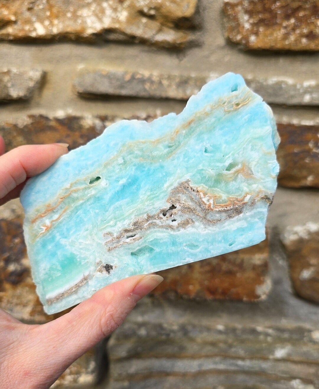 Rare Blue Hemimorphite Slice, Rare Crystal Slab, Hemimorphite Crystal ...