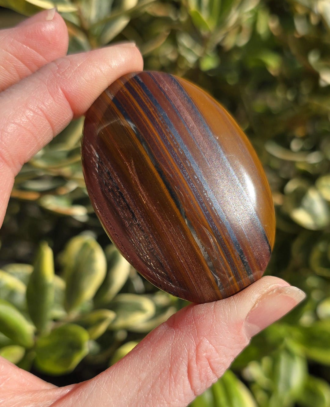 Iron Tiger Eye Palm Stone, Rare Mugglestone Healing Stones, Altar Palm ...