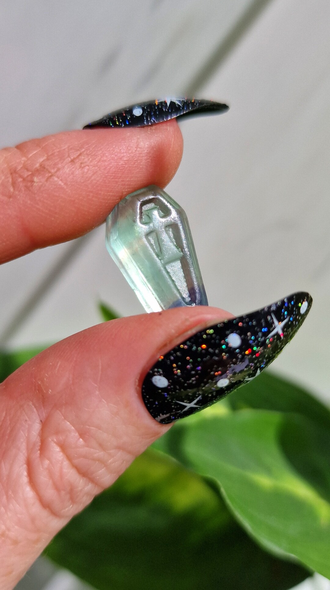 Mini Fluorite Coffin Carving, Crystal Vampire Carvings, Mini Crystal ...