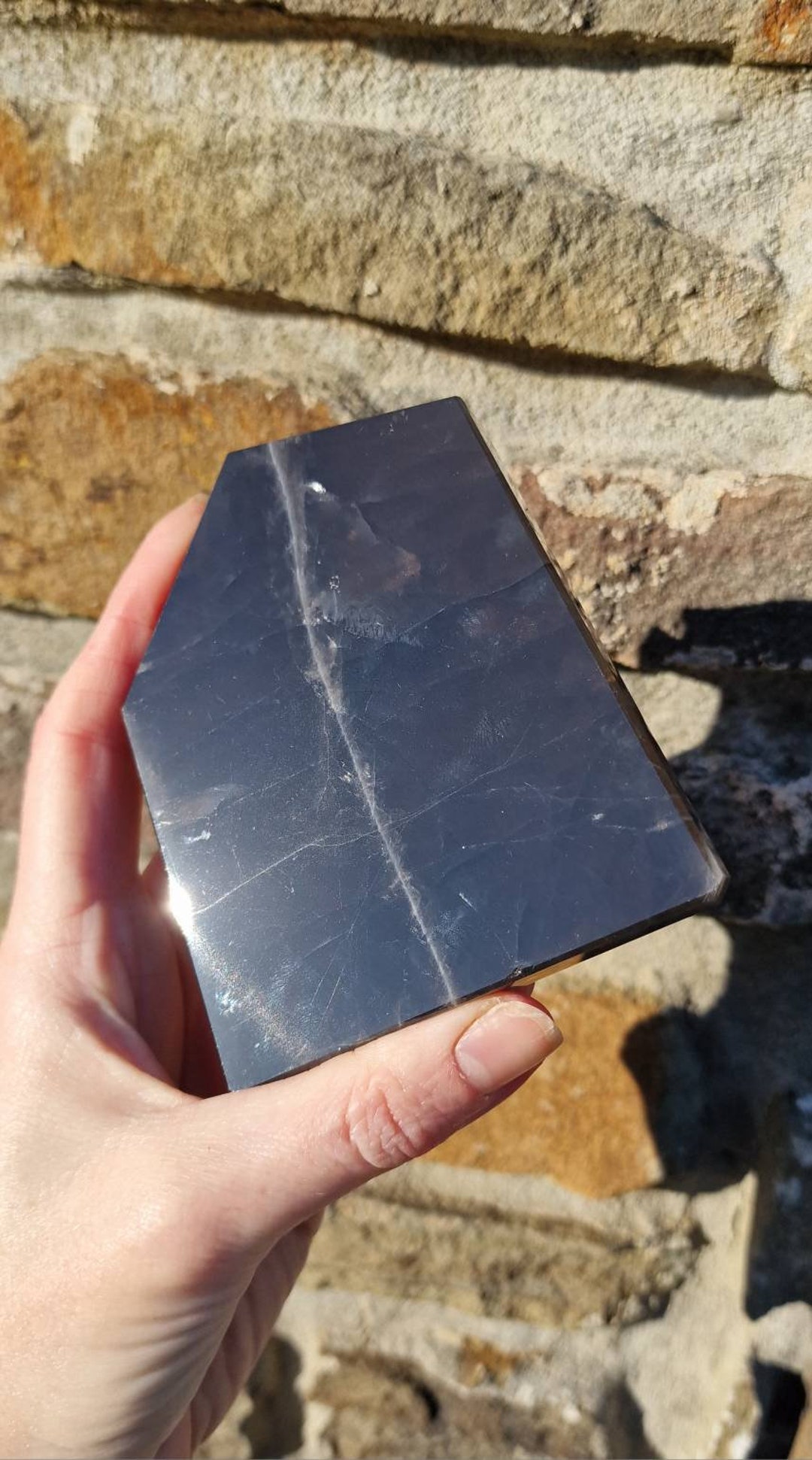 Rare Black Rose Quartz Crystal Slab Carving, Black Crystal Healing Slab ...