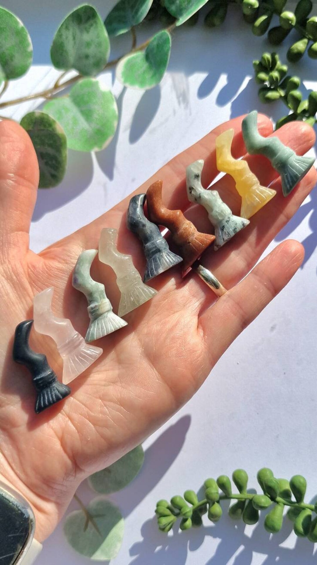 Mini Crystal Witches Broom Carving, Crystal Broom Carvings, Mini ...