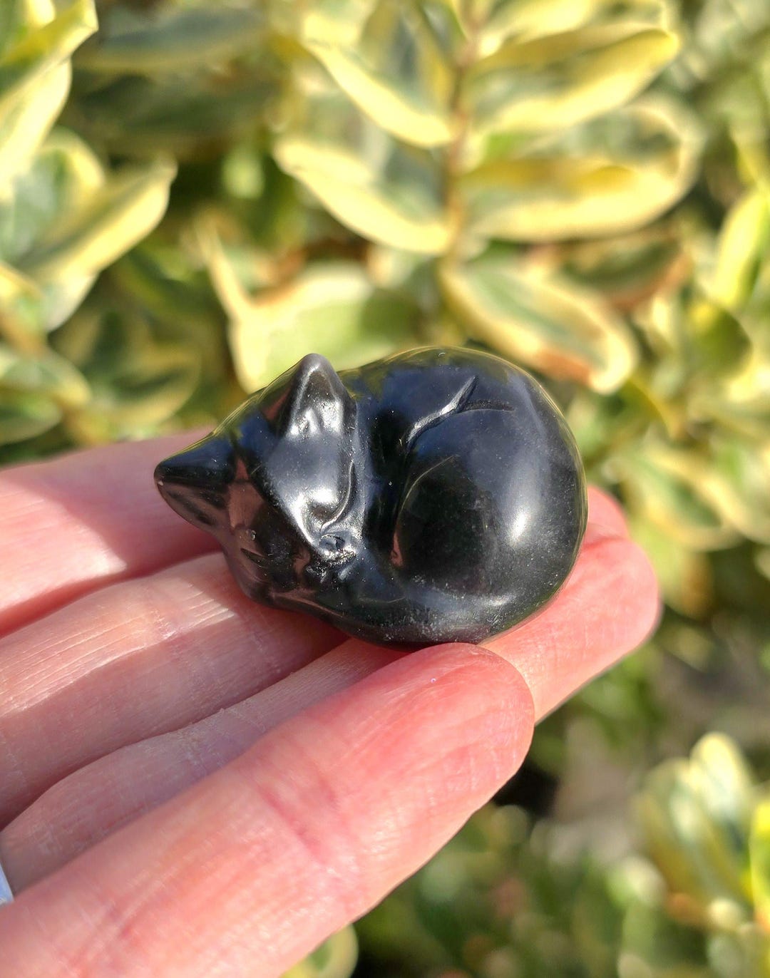 Silver Sheen Obsidian Black Cat, Lucky Familiar, Silver Sheen Obsidian ...