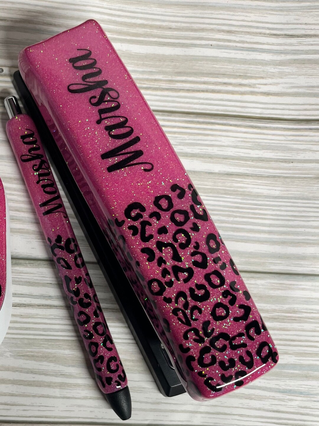 Custom Glitter Epoxy Pen and Stapler Set - Etsy