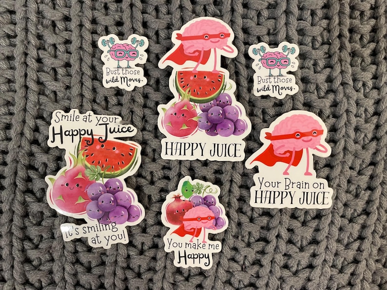 DIY Happy Juice Sticker Kit - 7 Stickers - Etsy